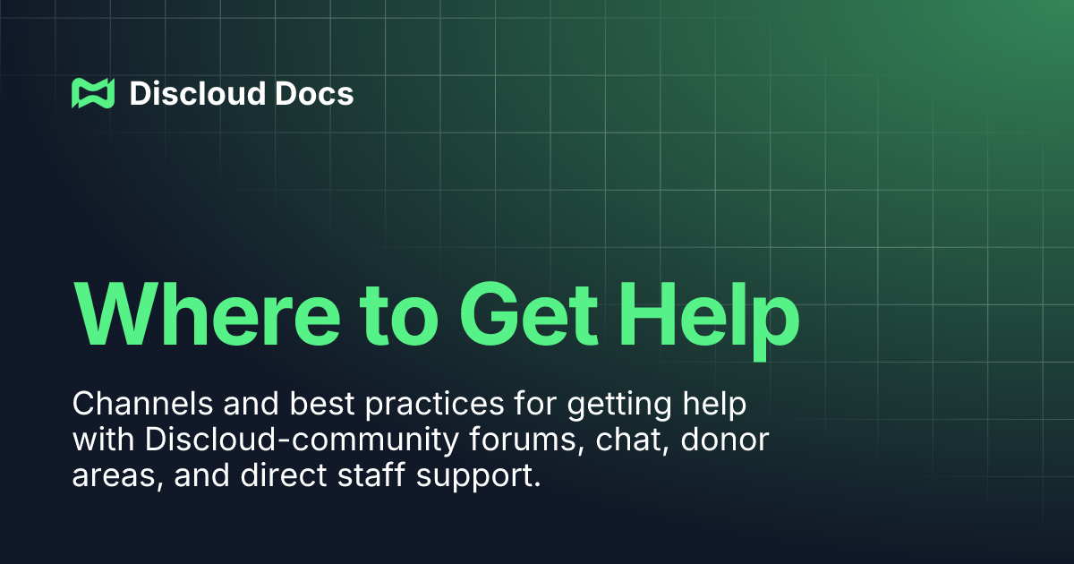 Where to Get Help | Discloud Docs