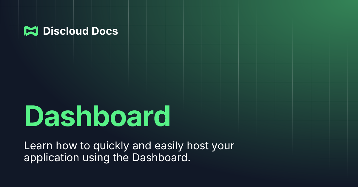 Dashboard | Discloud Docs
