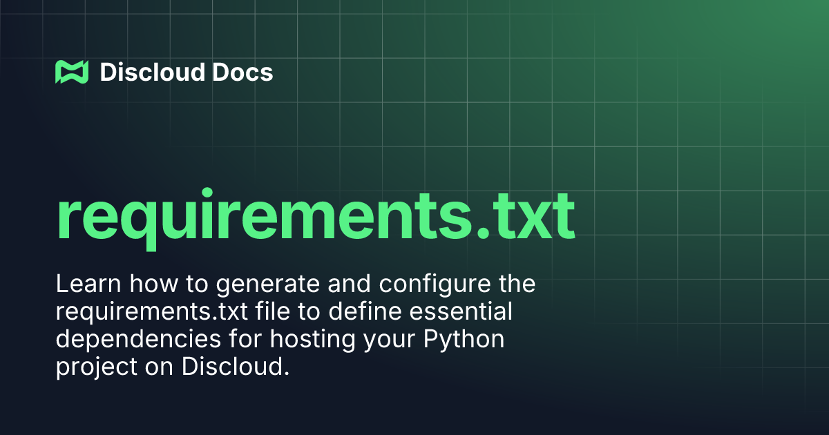 requirements.txt | Discloud Docs