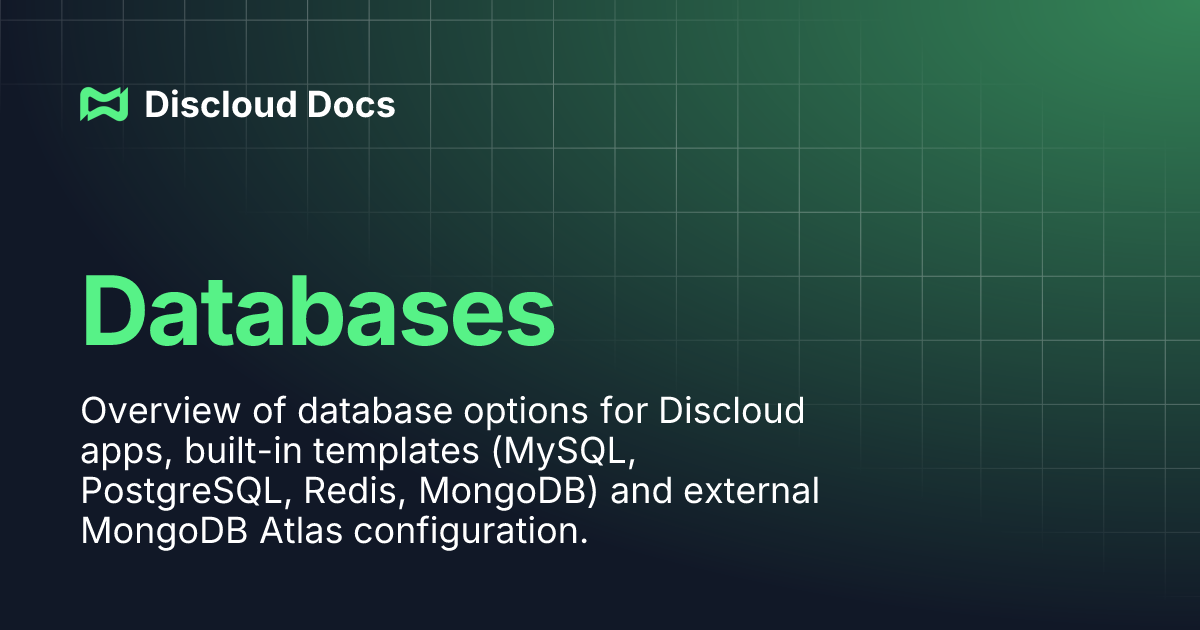 Databases | Discloud Docs