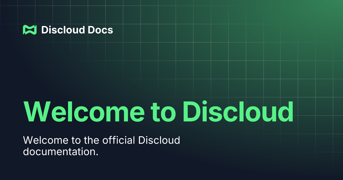 Welcome to Discloud | Discloud Docs