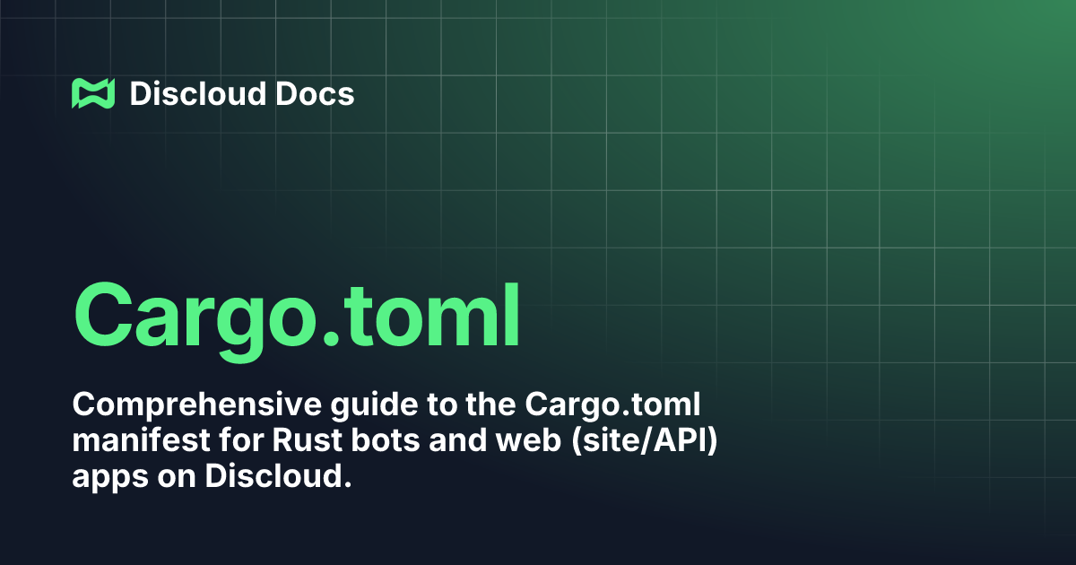 Cargo.toml | Discloud Docs