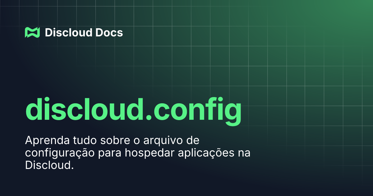 discloud.config | Discloud Docs